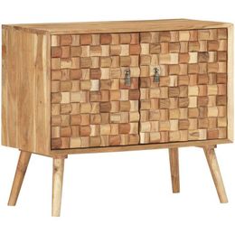 MAISONCHIC Sideboard Kommode für Wohnzimmer Küche 75 x 35 x 65 cm Massivholz Akazie DE48873