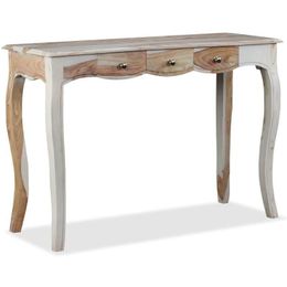 MAISONCHIC Beistelltisch,Konsolentisch,Sofatisch,Kaffeetisch mit 3 Schubladen Massivholz 110x40x76 cm -68946