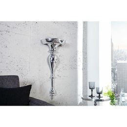 Licht-Erlebnisse Wandkonsole in Silber 35 x 80 x 17 cm aus Aluminium Schweberegal Podest Wohnzimmer - Silber