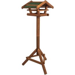 Blumfeldt Vogelhaus aus Holz inkl. Ständer ca. 30L x 23W x 105H cm Vogelhäuschen für Vogelfutter - Futterhaus Vogelfutterstation - Schutz gegen Schnee & Regen