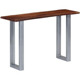 MAISONCHIC Beistelltisch,Konsolentisch,Sofatisch,Kaffeetisch 115 x 35 x 76 cm Massivholz Akazie und Eisen -96548