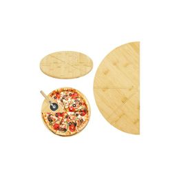 Pizza-Set Pizzateller Servierteller 33 cm mit Pizzaschneider 8-facher Einteilung zum einfachen Schneiden 33 x 33 x 1,5 cm - Springos