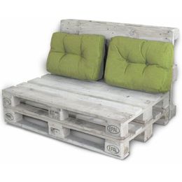 Palettenkissen Palettenauflagen Sitzkissen Rückenlehne Kissen Palette Polster Sofa Couch Set Grün - 2x Seitenkissen