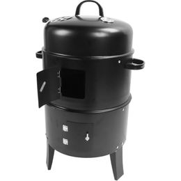 Vertikaler Holzkohle-Rucherofen, 3-in-1, 3-lagiger Grill, Barbecue-Smoker, BBQ-Grill mit Thermometer zum Kochen - Eosnow