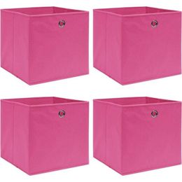 Prolenta Premium - Aufbewahrungsboxen 4 Stk. Rosa 32x32x32 cm Stoff - Rosa