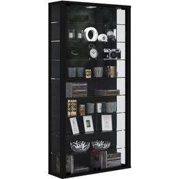 ebuy24 Vitrosa Maxi Vitrinenschrank Wandhängend mit 2 Glastüren 8 Glasböden. schwarz.