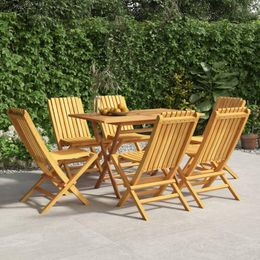 6 Stk. Gartenstühle Klappbar Garten Balkon Terrasse Outdoor Sessel Klappstühle 47x47x89 cm Massivholz Teak BZRBD814874 MAISONCHIC