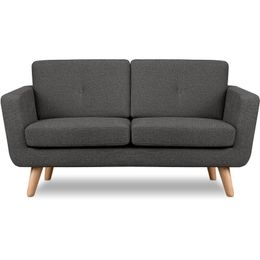 Klassische Sofa mit Armlehnen 'tagio ii', anthrazit, Stoff, Scandinavian, 153x80x84cm - Konsimo