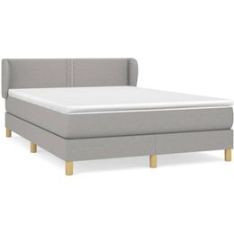 MAISONCHIC Bettgestell mit Matratze,Betten für Erwachsene,Boxspringbett,Schlafzimmerbett Hellgrau 140x200 cm Stoff -Maison 44718 - Grau