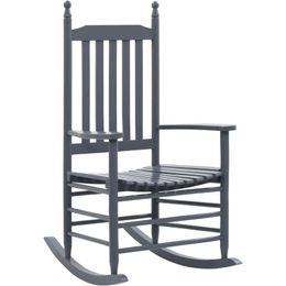 MAISONCHIC Relaxstuhl,Schaukelsessel,Schaukelstuhl mit gebogener Sitzfläche Grau Pappelholz -33927 - Grau
