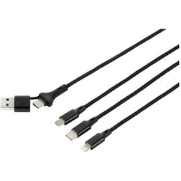 USB-Ladekabel usb 2.0 usb-a Stecker, usb-c® Stecker, USB-Micro-B Stecker, Apple Lightning Stecker, u