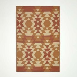 Homescapes - Outdoor-Teppich Anya 180 x 270 cm - Ethno-Muster, rot-orange - Rot-Orange