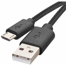 Micro-USB Schnellladekabel auf usb-a 2.0, 480 Mbit/s Ladekabel a auf micro-B für Schnellladen und Datenübertragung, 2 m, schwarz, SM7008BL - EMOS