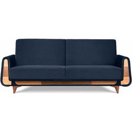 Gustavo Sofa 3-Sitzer mit Schlaffunktion, blau - Konsimo