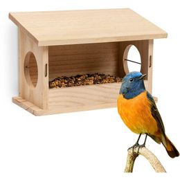 Blumfeldt - Mangeoire pour oiseaux en bois naturel non traité Cordon de suspension Prêt à l'emploi - Kiefer