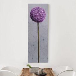 MICASIA Leinwandbild - Allium Kugel-Blüten - Panorama Hoch Größe HxB: 90cm x 30cm