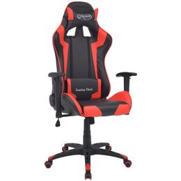 Bürostuhl Gaming-Stuhl Neigbar Kunstleder Rot - Rot - Prolenta Premium