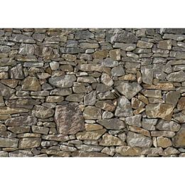 Fototapete Stone Wall 368×254 cm 8-727 - Braun - Prolenta Premium