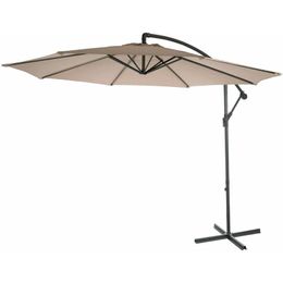 Neuwertig] Ampelschirm Terni, Sonnenschirm Sonnenschutz, ø 3m neigbar, Polyester/Stahl 11kg sand-beige ohne Ständer - beige