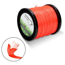 Tolletour - Trimmerfaden Faden Durchmesser 100M Mähfaden für Motorsense Rasentrimmer Nylon Rolle Trimmer Orange Stern 2.4mm - Orange
