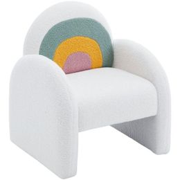 Wahson Office Chairs - Wahson Kindersessel aus Teddystoff Kinderstuhl mit Armlehne Kindersofa, Weiß