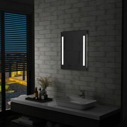 Badezimmer-LED-Wandspiegel mit Regal Badspiegel Wandspiegel mit Licht 50×70 cm BNTED187121 MAISONCHIC