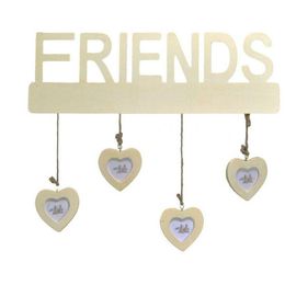Wand-Fotorahmen "Friends" mit mehreren Herzen, 4-teilig, cm40xh35x1