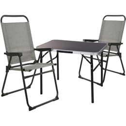 Mojawo 3-teiliges Campingmöbel Set Tisch schwarz 2 x Stuhl-X35000310+2xX35000540