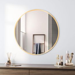 Spiegel Rund 40 cm 50 cm 60 cm 70 cm 80 cm Wandspiegel Gold Schwarz Metall Modern Industrial für Bad, Wohnzimmer, Schlafzimmer, Flur, Eingangsbereich