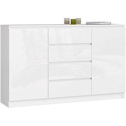 Kommode k 160 cm | 4 Schubladen und 2 Türen | für Wohnzimmer Schlafzimmer Schrank Wohnzimmer | Modernes Funktionelles Design | 16mm