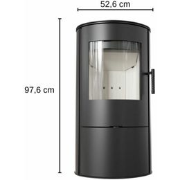 Kaminofen koza ab Rollo Stahl Ø150 8kW schwarz Kamin freistehend Ofen - kratki