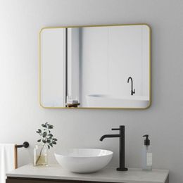 Wandspiegel Gold 60x80 cm Rechteckig Wand Spiegel Bad für Flur, Wohnzimmer, Bad oder Garderobe