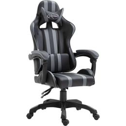 Gaming-Stuhl,Bürostuhl Computerstuhl Ergonomisch,Gaming Chair Grau Kunstleder -DE66780 - Grau