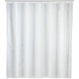 Anti-Schimmel Duschvorhang Uni White, Textil (Polyester), 120 x 200 cm, waschbar, Weiß, Polyester weiß - weiß - Wenko