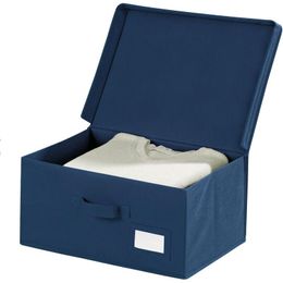 Aufbewahrungs Kleider Box Deckel Korb Kiste Stapelbar Lager Falt Air s - blau - Wenko
