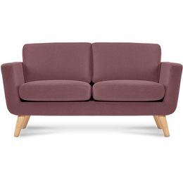 Schlafsofa mit Armlehnen 'tagio', Rosa, Stoff, Scandinavian, 153x80x84 cm - Konsimo