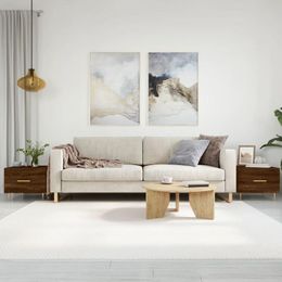 Bonnevie - 2er Couchtisch-Set, Sofatisch/Kaffeetisch für das Wohnzimmer, Wohnzimmertisch im Industrie-Design Braun Eichen-Optik 50x50x40 cm