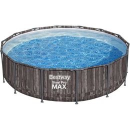 Bestway Steel Pro max™ Ersatz Frame Pool ohne Zubehör ø 427 x 107 cm, Holz-Optik (Mooreiche), rund