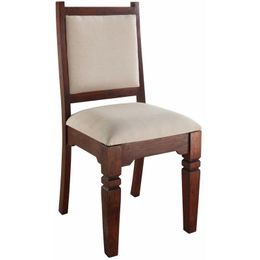 Massivmöbel24 Stuhl Akazie 45x45x100 nougat lackiert oxford 610 - dunkelbraun