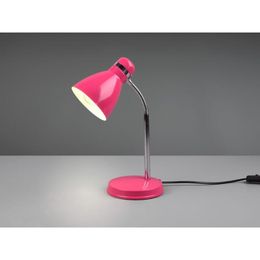 meineWunschleuchte - led Schreibtischleuchte flexibel, Chrom & Metallschirm Pink, 33cm