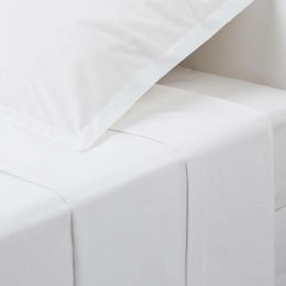 Bettlaken aus Baumwolle - weiß - 180x290 cm Atmosphera Weiß
