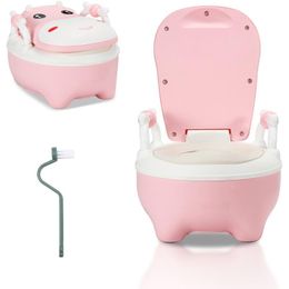 HENGDA - Kinder Töpfchen und Toilette für Babys. Babytopf mit WC-Funktion. Kinder Toilettensitz und Trainer mit Griffen und rutschfestem Design Rose