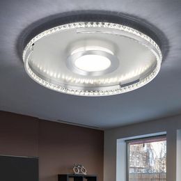 etc-shop Deckenlampe Lampen Wohnzimmer Decke Deckenlampe LED Deckenleuchte mit 3 Stufen Dimmer, Metall chrom, 1x LED 52W 4000Lm 3000K, DxH 61x8cm