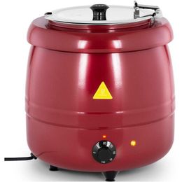 ROYAL CATERING Suppentopf elektrisch Suppenkessel Edelstahl Stahl rot Partytopf 10 l 400 w