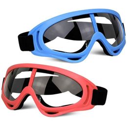 Minkurow - 2er-Pack Schutzbrillen/Schutzbrillen/Motorradbrillen mit Bandanas – Kompatibel mit Nerf Game Battle for Kids (Rot + Hellblau)