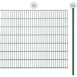 Arvotec Doppelstabmattenzaun "ESSENTIAL 143 zum Einbetonieren" Zaunelemente Gr. H/L: 143 cm x 10 m H/L: 143 cm, grün (dunkelgrün) Zaunelemente