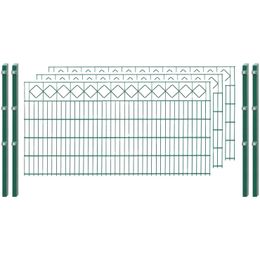 Arvotec Zaun "EXCLUSIVE 100 zum Einbetonieren "Karo"" Zaunelemente Gr. H/L: 100 cm x 6 m H/L: 100 cm, grün (dunkelgrün) Zaunelemente