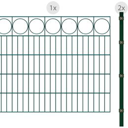 Arvotec Zaun "ESSENTIAL 100 zum Einbetonieren "Ring"" Zaunelemente Gr. H/L: 100 cm x 2 m H/L: 100 cm, grün (dunkelgrün) Zaunelemente