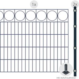 Arvotec Zaun "ESSENTIAL 100 zum Aufschrauben "Ring"" Zaunelemente Gr. H/L: 100 cm x 2 m H/L: 100 cm, grau (anthrazit) Zaunelemente