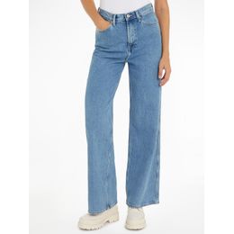 Weite Jeans Tommy Jeans "CLAIRE HGH WD BH4116" Gr. 28, Länge 32, blau (denim light) Damen Jeans Weite